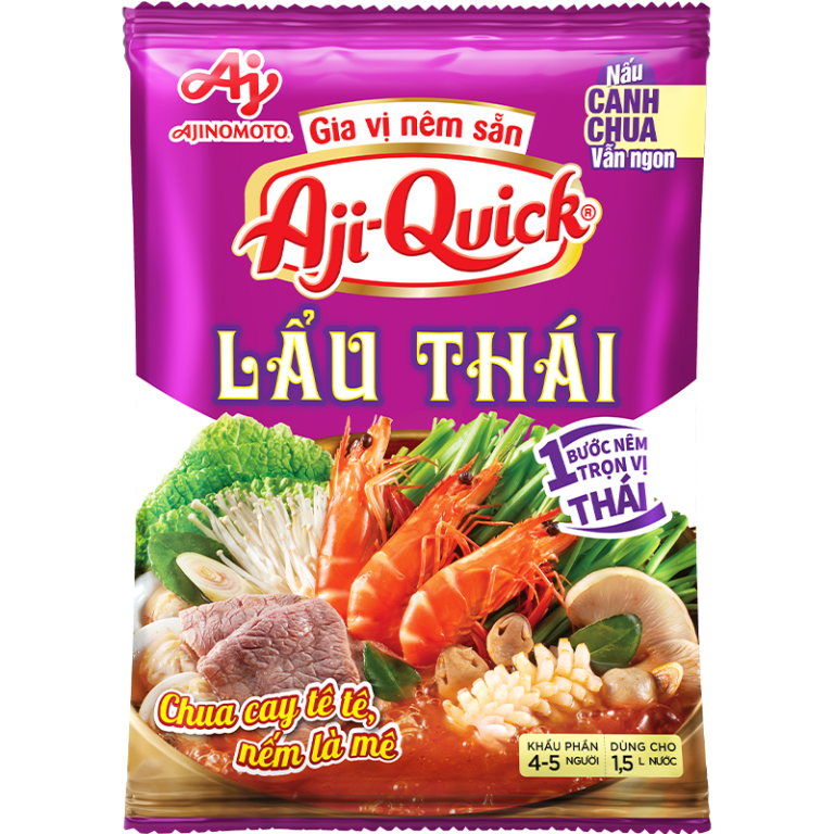 Gia vị nêm sẵn Aji-Quick® Lẩu Thái - Món Ngon Mỗi Ngày